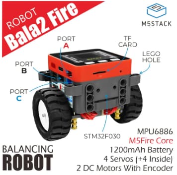 BALA2Fire Self-Balancing Robot Kit - M5Stack | Mouser